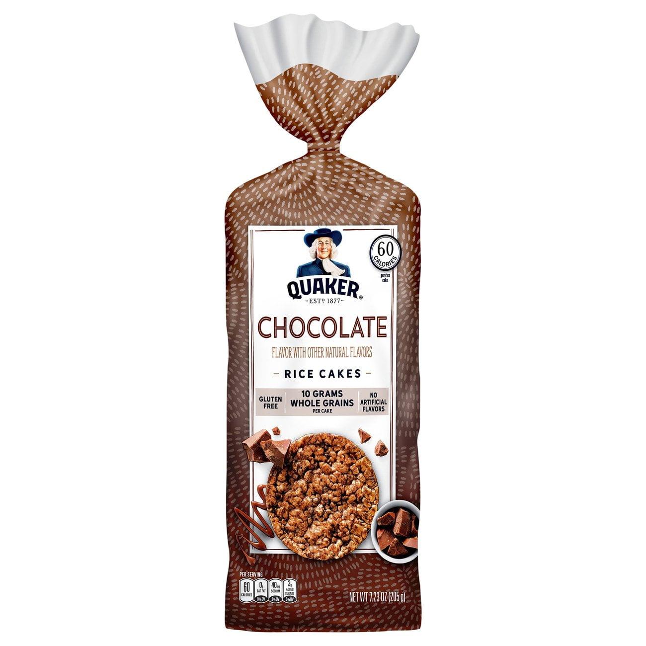 Pack of 2 Quaker Chocolate Rice Cakes, 7.23 oz (Package May Vary ...