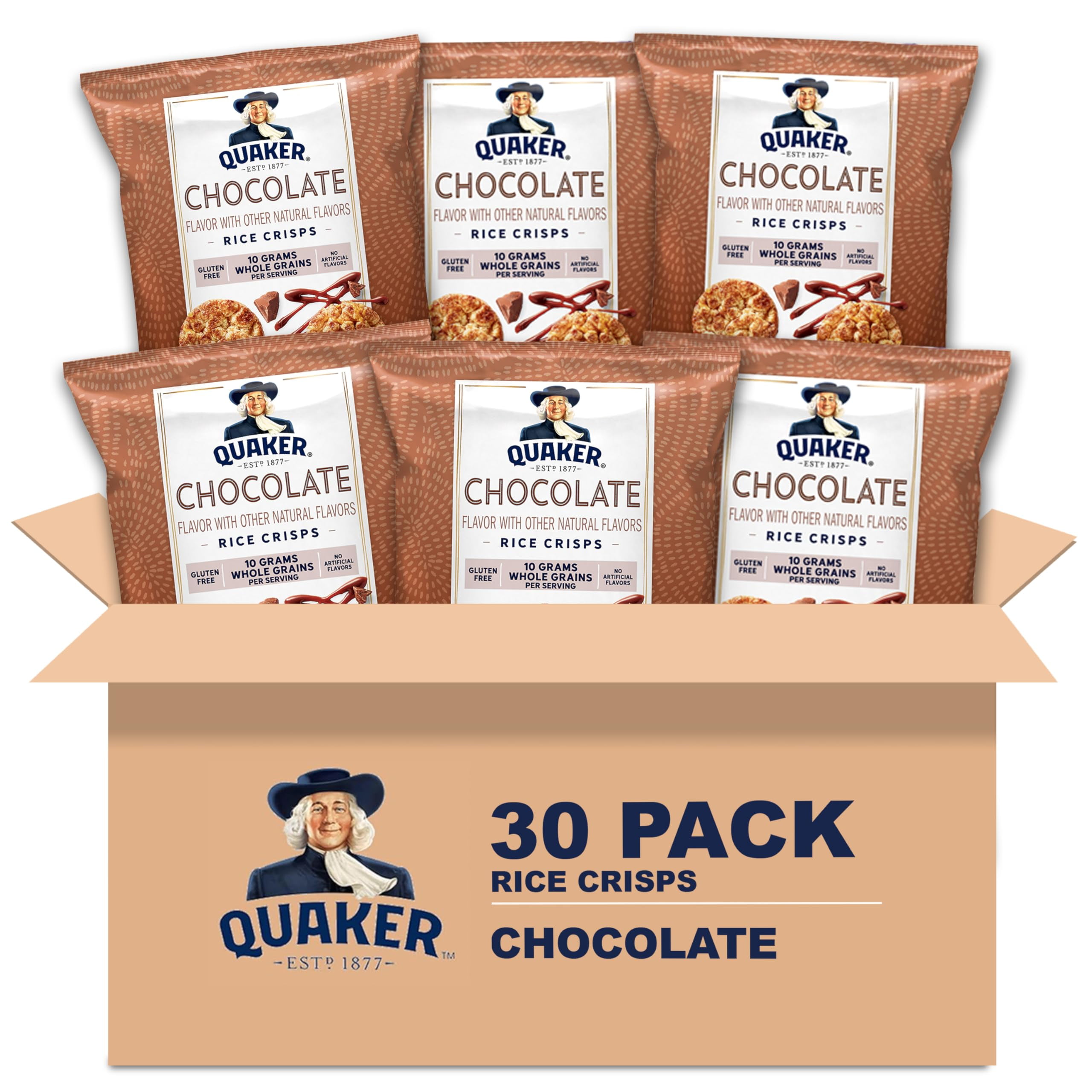 Pack of 2 - Quaker Rice Crisps, Gluten Free, Chocolate, 0.91 Oz, 30 ...