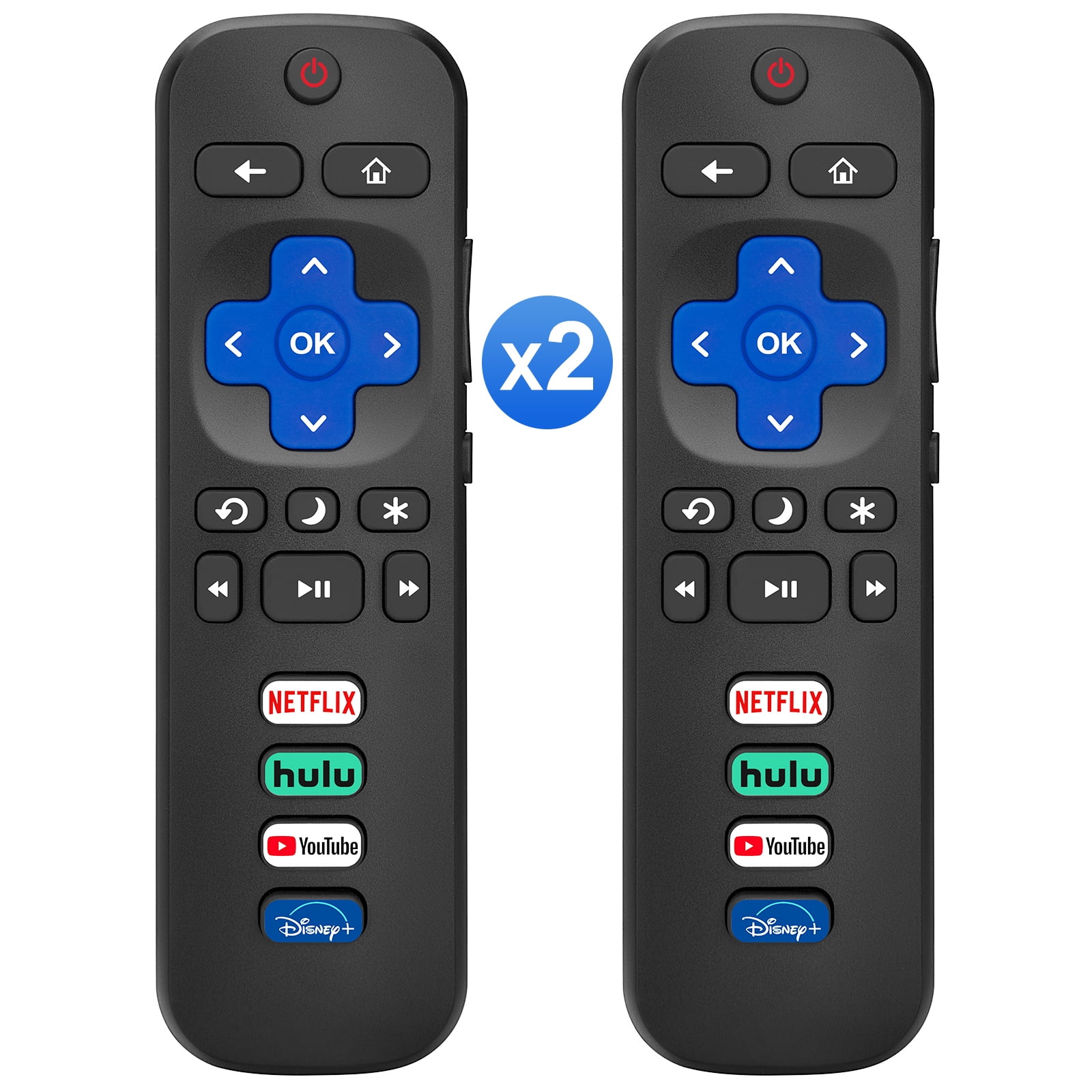 (Pack of 2) RC280 Remote Control for Various Roku Smart TVs - Walmart.com