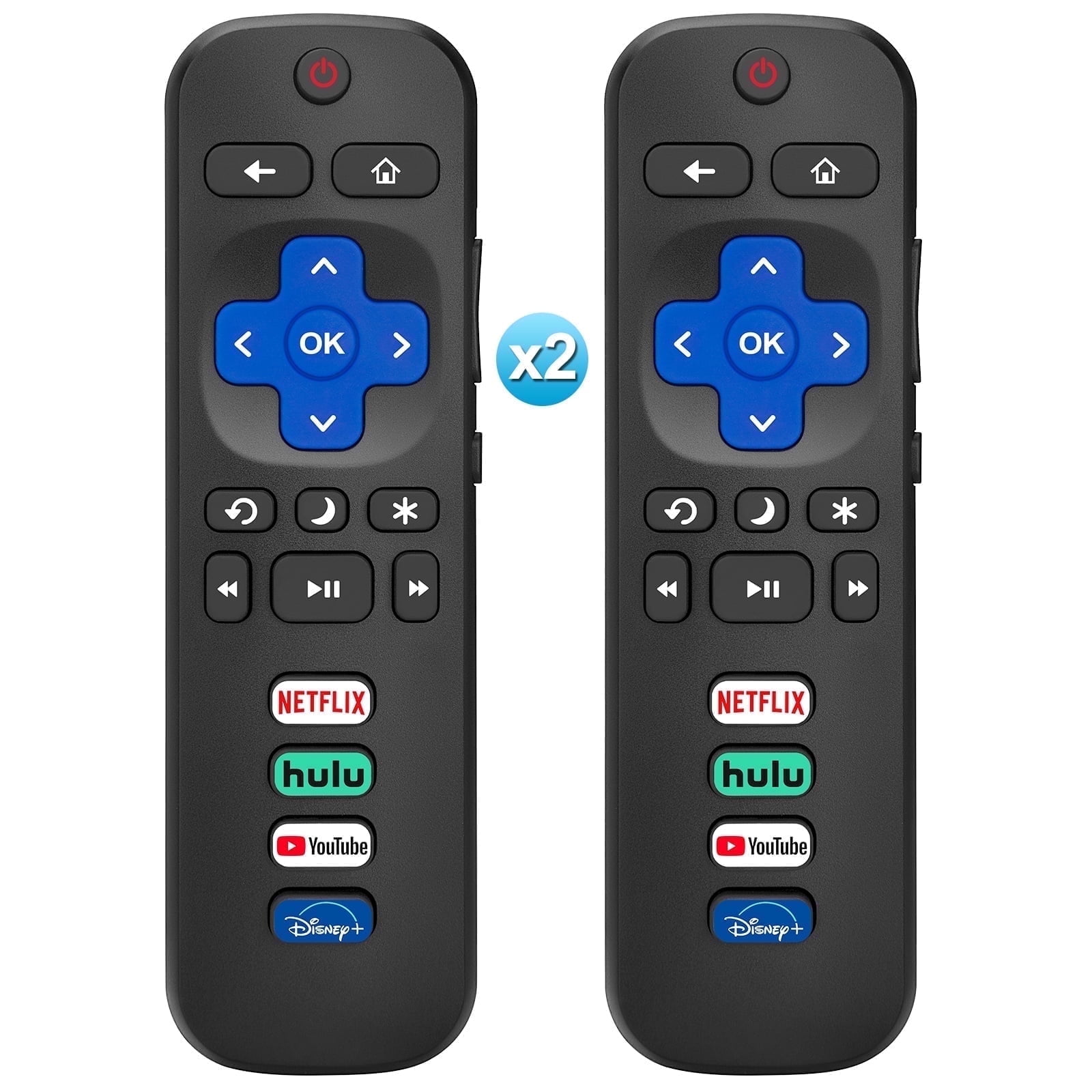 (Pack of 2) RC280 Remote Control for Various Roku Smart TVs - Walmart.com