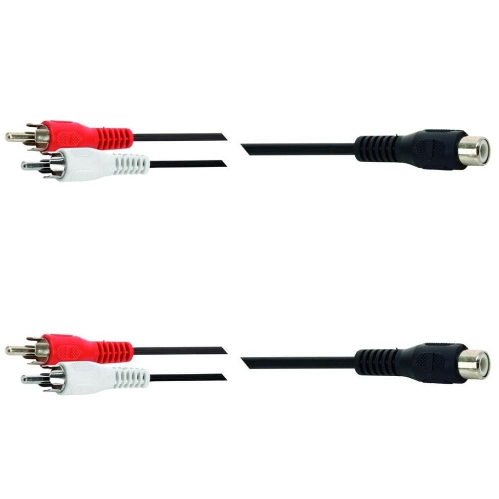 (Pack of 2 )RCA Phono Y Splitter Leads Audio Splitting Split Cable 2 ...