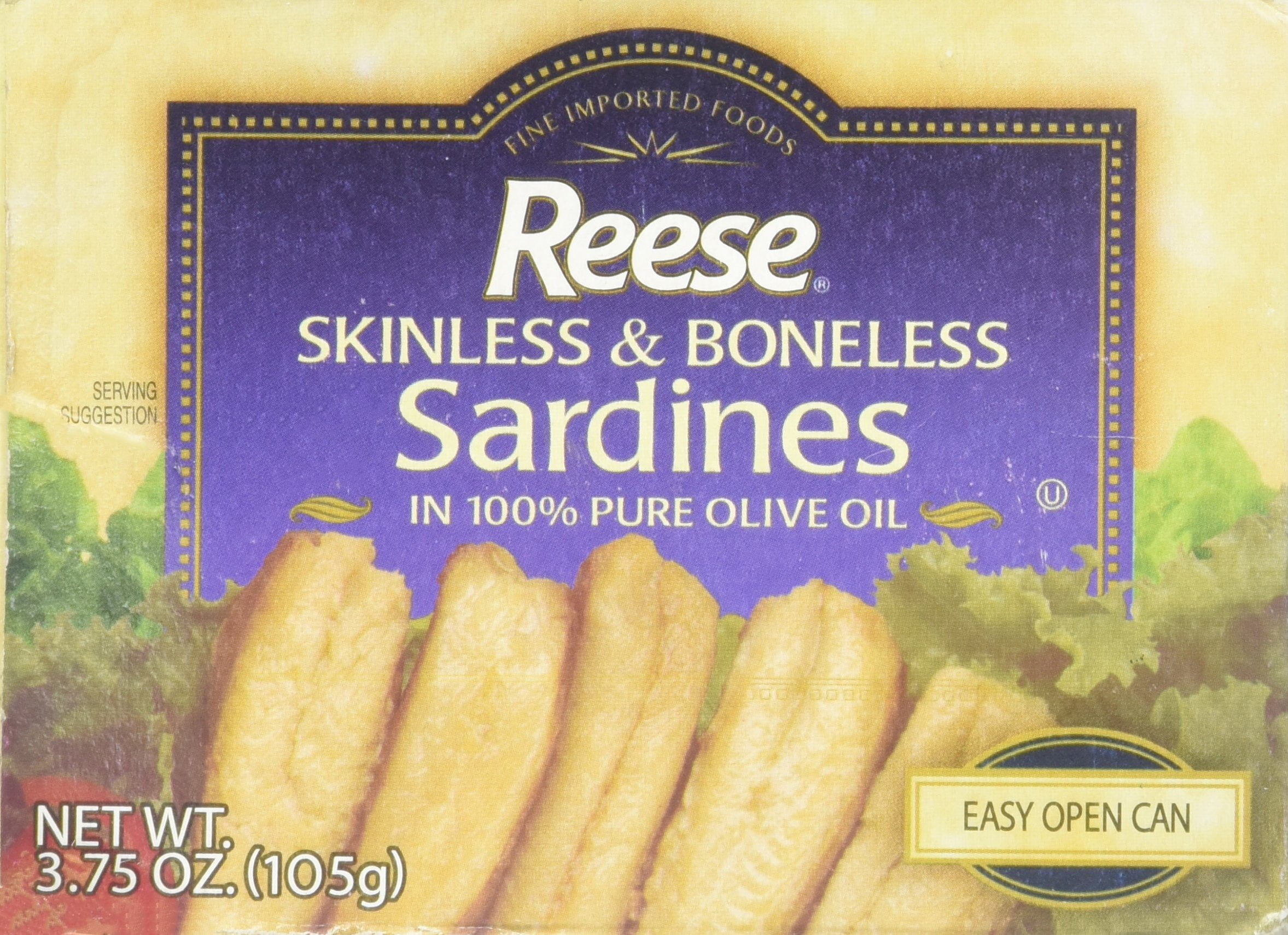Pack of 2 - Reese Skinless And Boneless Sardines In Olive Oil, Cans, 3. ...