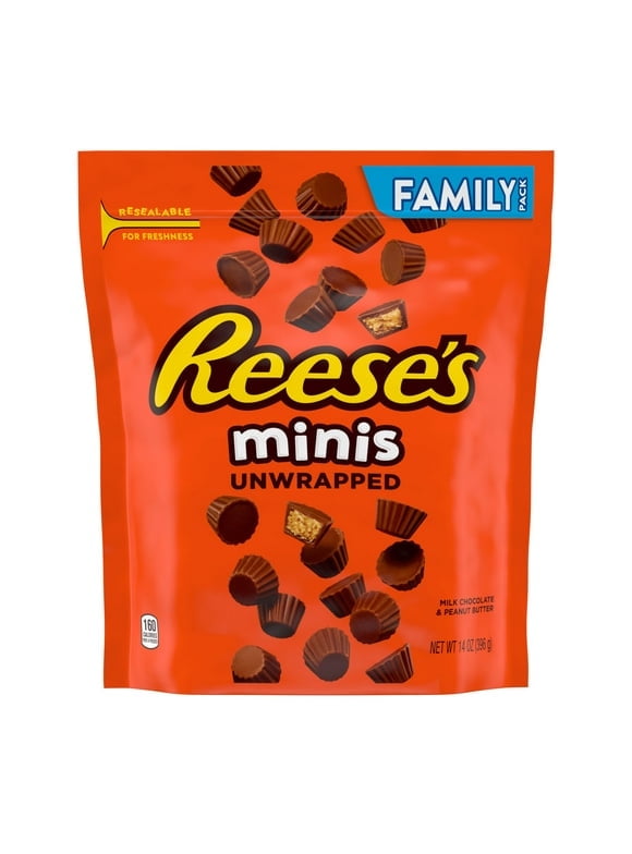Pack of 2 Reese's Minis Milk Chocolate Unwrapped Peanut Butter Cups ...