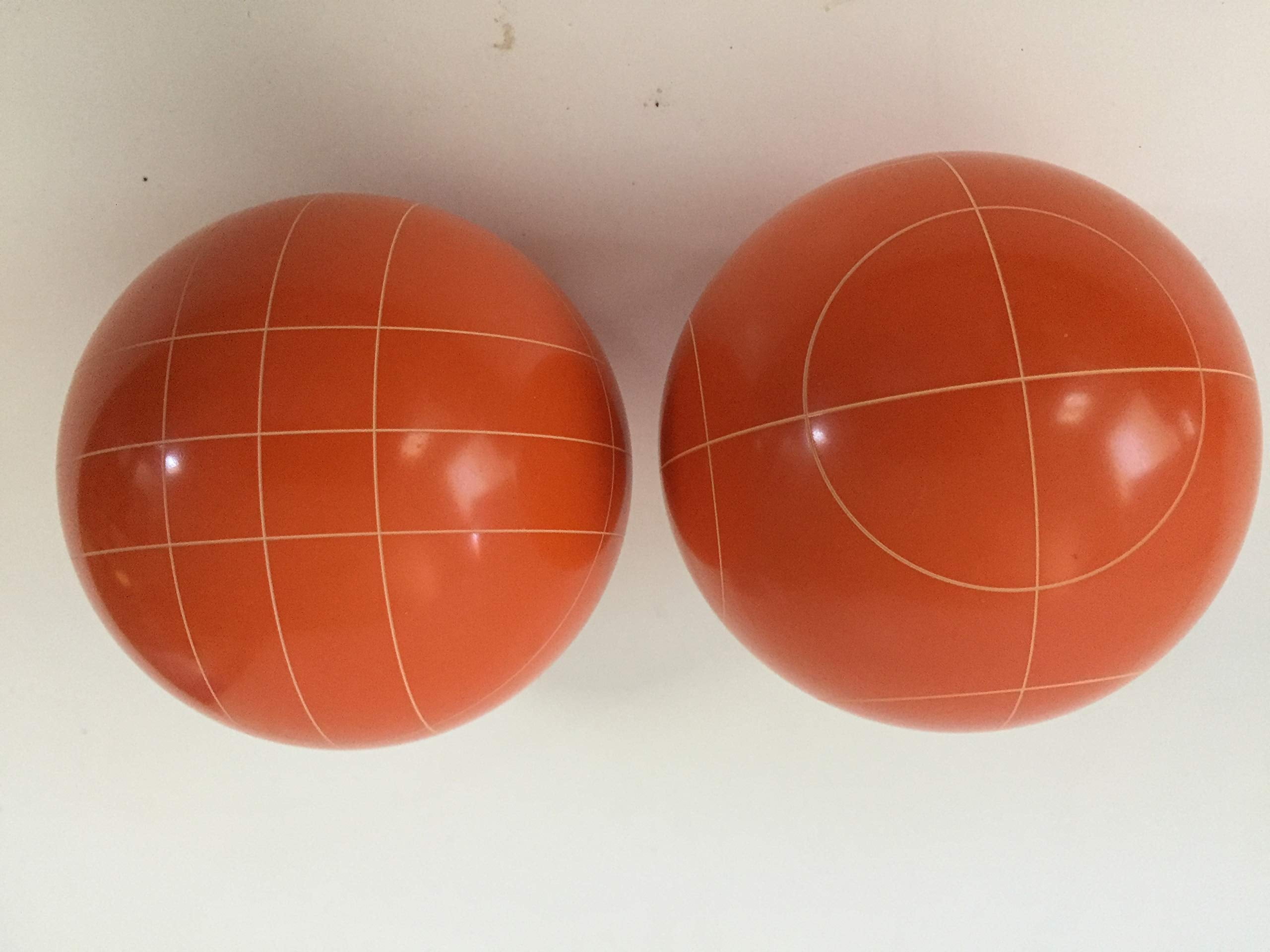 Pack of 2 - Replacement Bocce Balls - 107mm - Orange with 2 Different ...