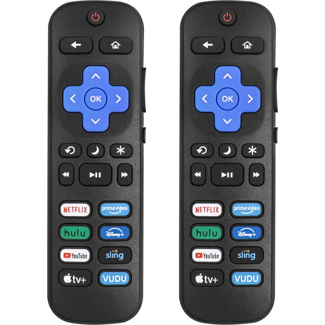 ( Pack of 2) Replacement Remote Control for All Roku Smart TVs, with 8 ...