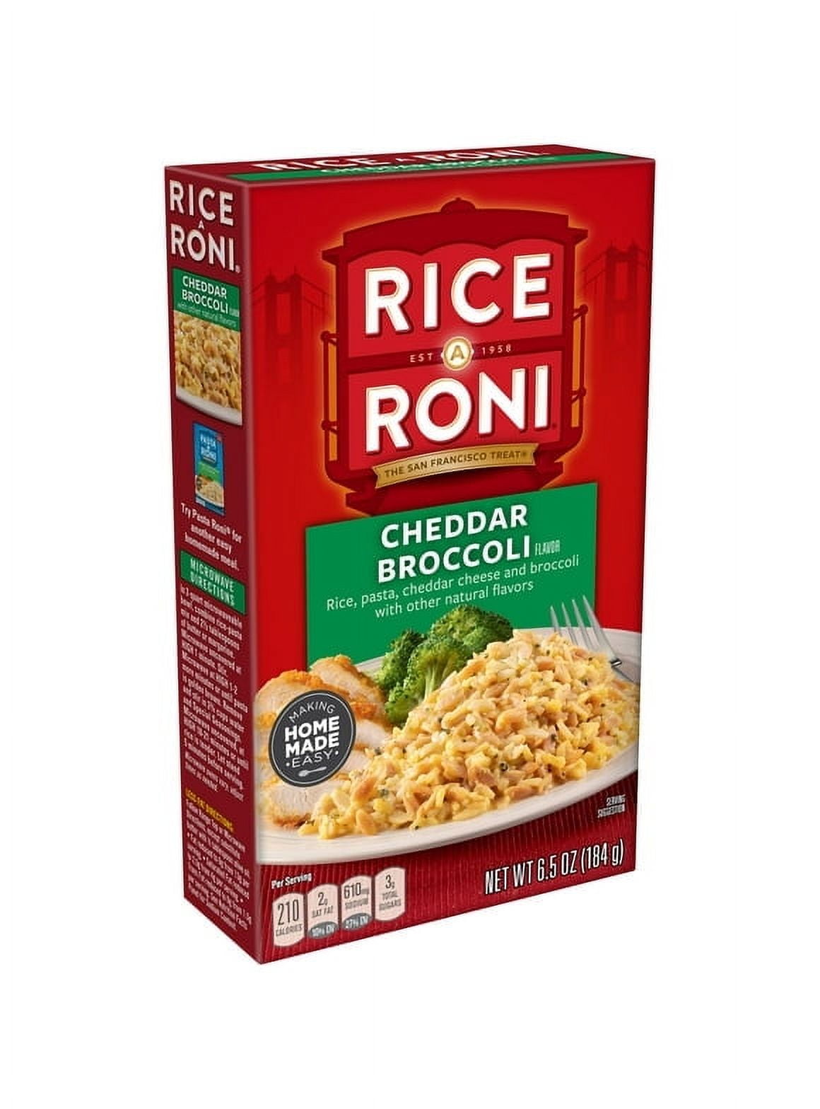 Pack of 2 Rice-A-Roni Cheddar Broccoli Flavor Rice, 6.5 oz Cardboard ...