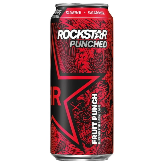 Pack of 2 Rockstar Punched Fruit Punch Energy Drink, 16 oz (Package May ...