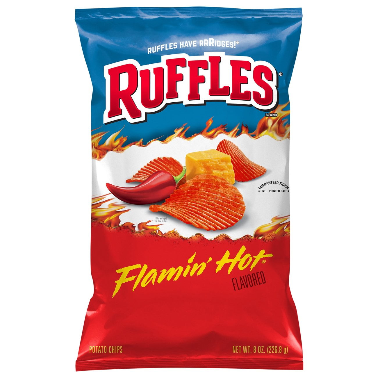 Pack of 2 Ruffles Flamin' Hot Potato Chips, 8 oz (Package May Vary) - Walmart.com