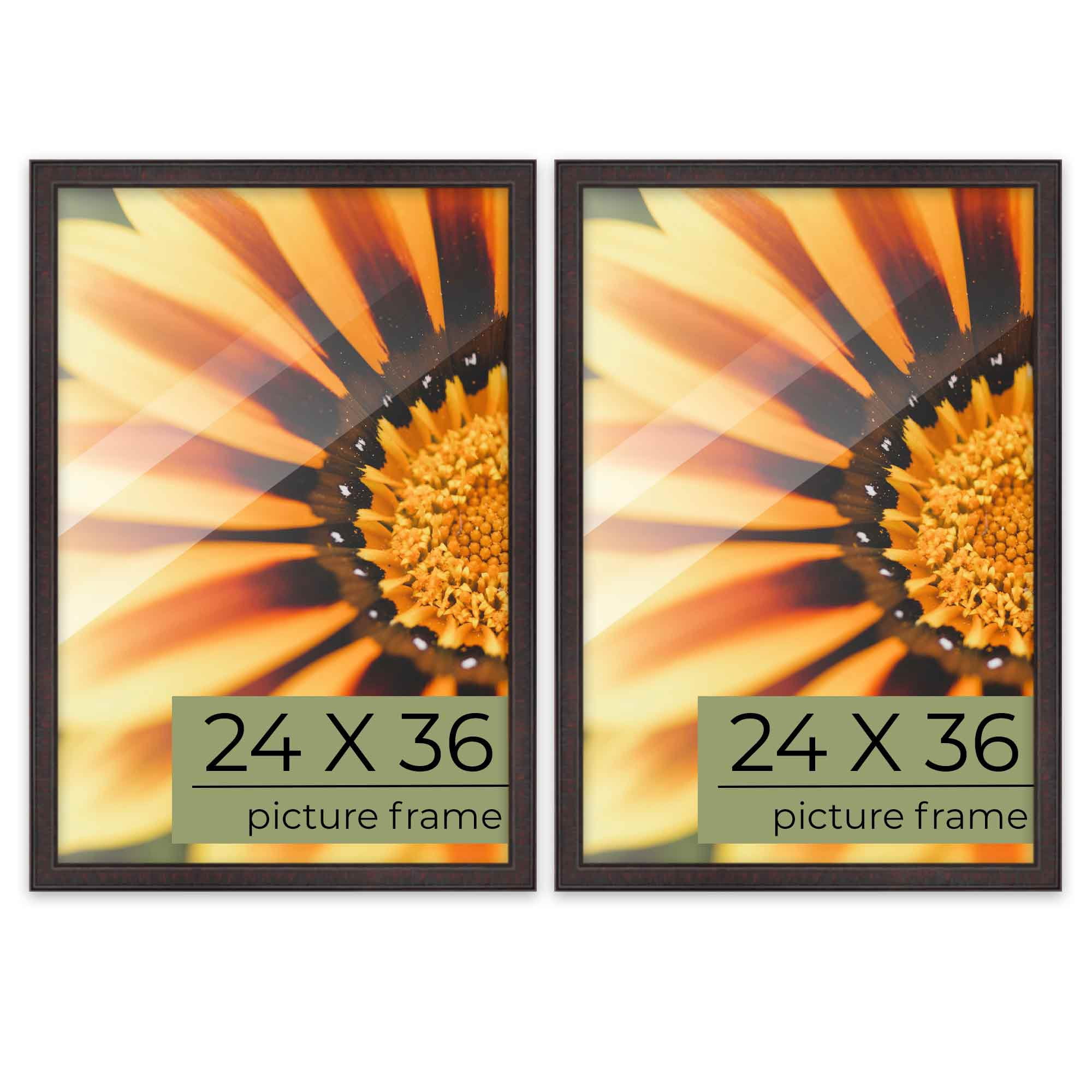 Pack of 2 Rustic Brown 24x36 Picture Frames | Solid Wood | UV-Resistant ...