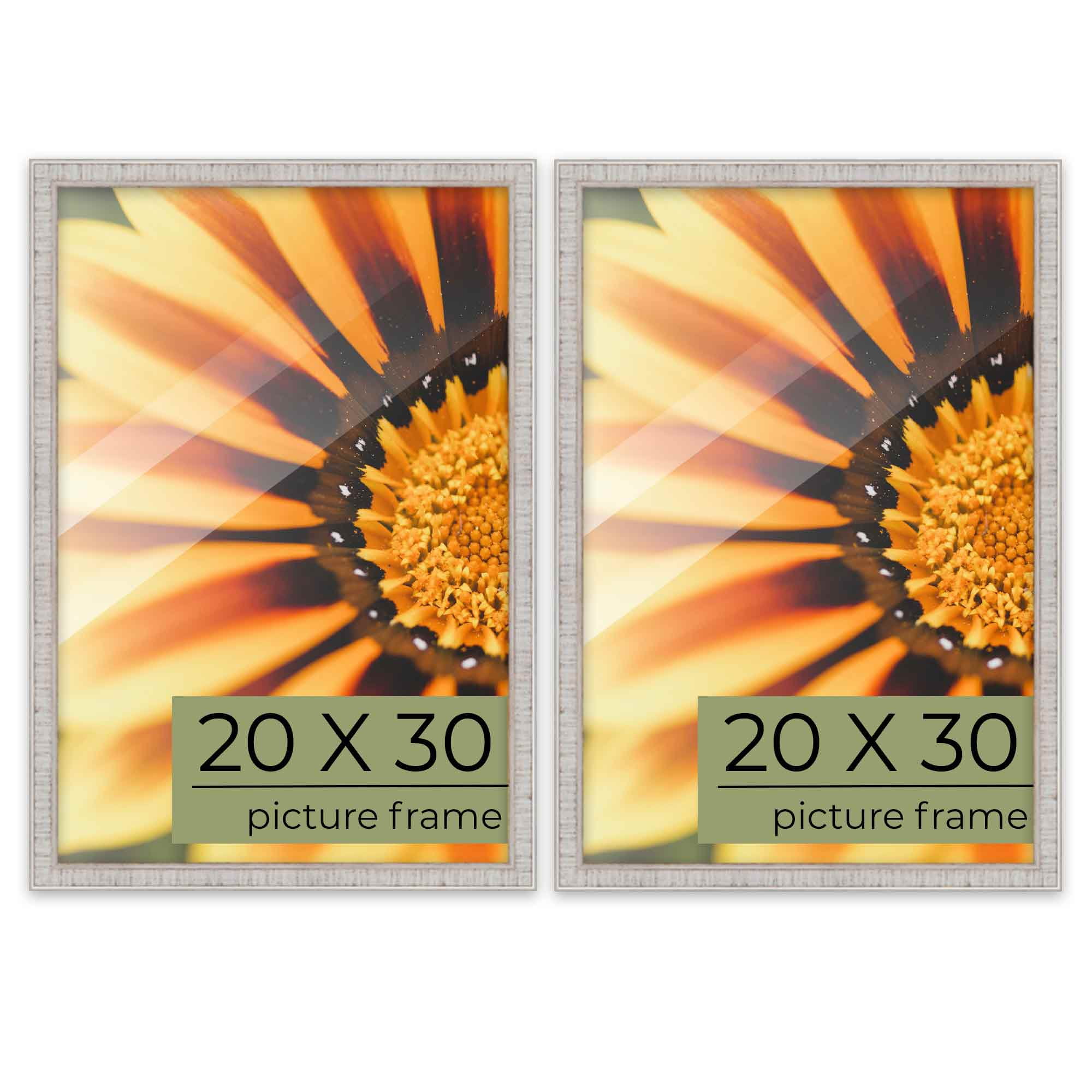 Pack of 2 Rustic White 20x30 Picture Frames | Solid Wood | UV-Resistant ...