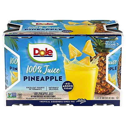 Dole Pineapple Juice 6 oz Cans, 6 pk - Walmart.com