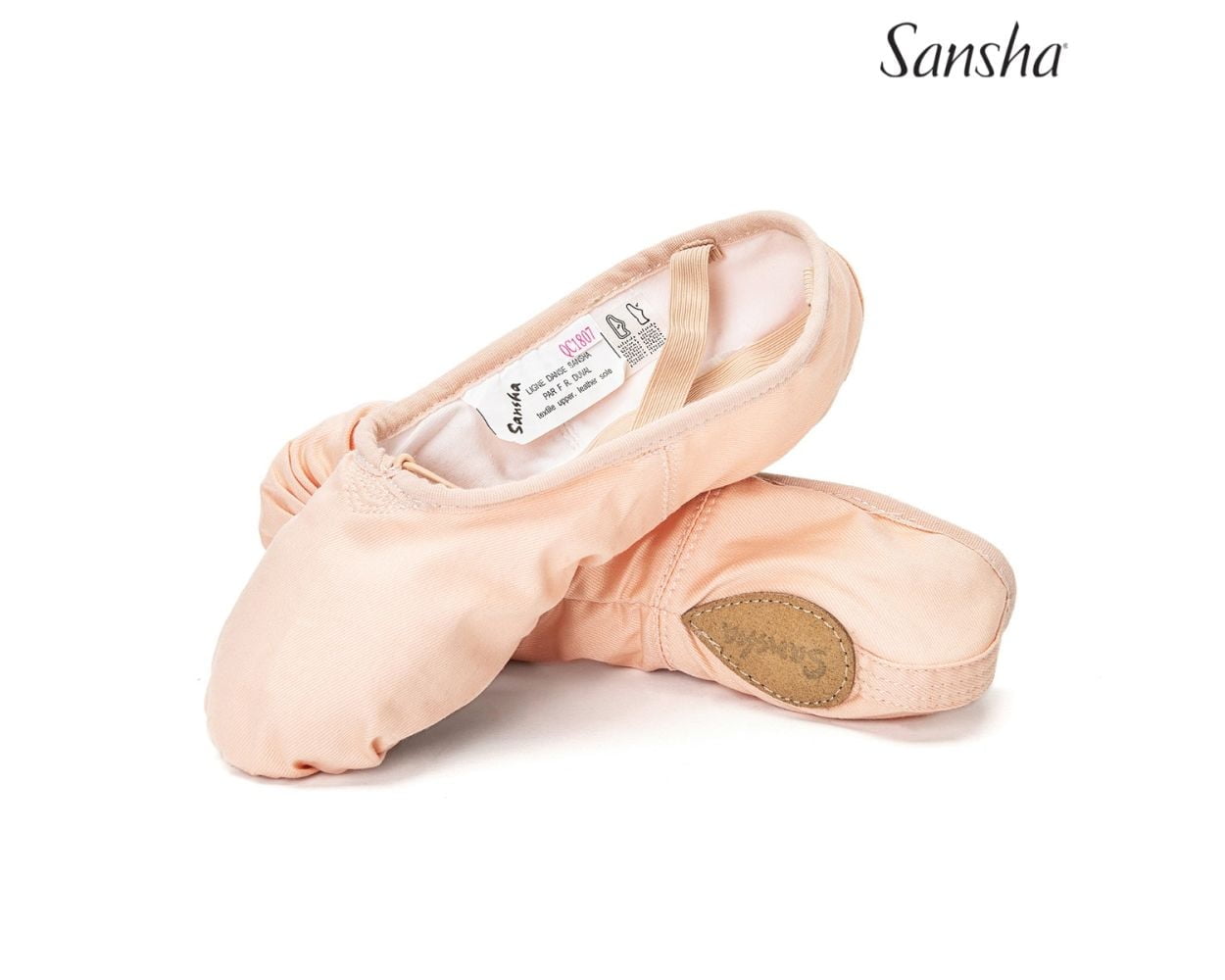 Pack of 2 Sansha soft ballet shoes S1e lea Light pink 08 M PRO-STRETCH ...