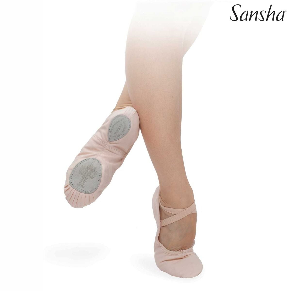Pack of 2 Sansha soft ballet shoes S8Lc lea sole White 13 W ENTRECHAT ...