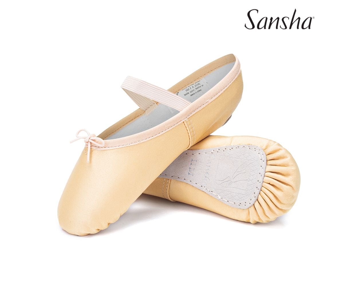 Pack of 2 Sansha soft ballet shoes youth S4s lea sole Peach L W TUTU - Walmart.com