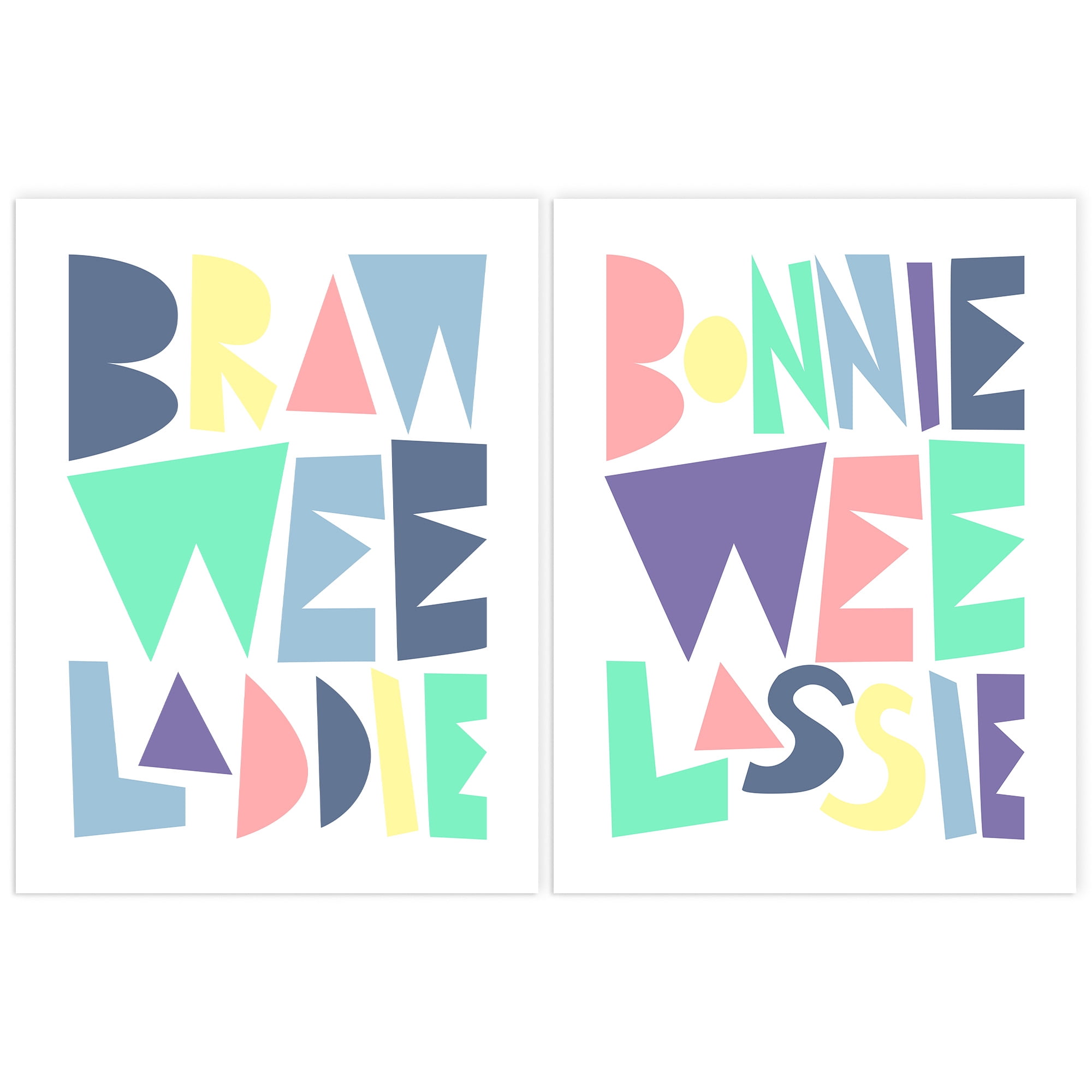 Pack of 2 Scottish Baby Kids Childs Nursery Bonnie Wee Lassie Laddie ...