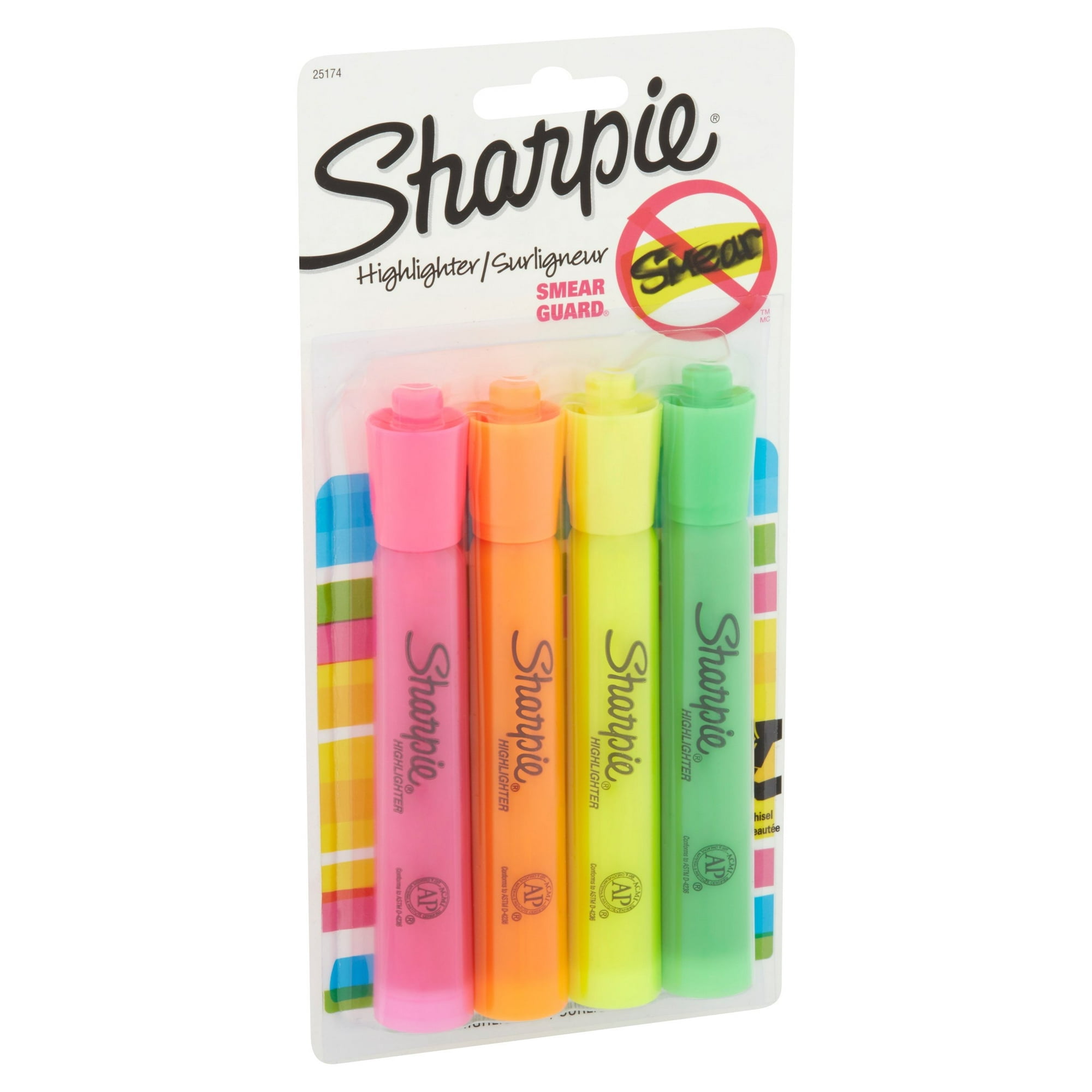 Pack of 2 Sharpie Tank-Style Highlighters, Chisel Tip, Assorted, 4 ...