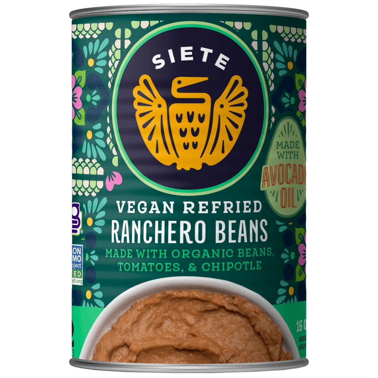 Pack of 2 Siete Vegan Refried Ranchero Beans, 16 oz (Package May Vary ...