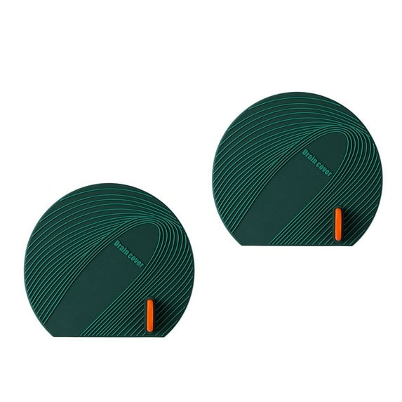 Pack of 2 Silicone Drain Covers Bathroom and Kitchen Use Flat Suction ...