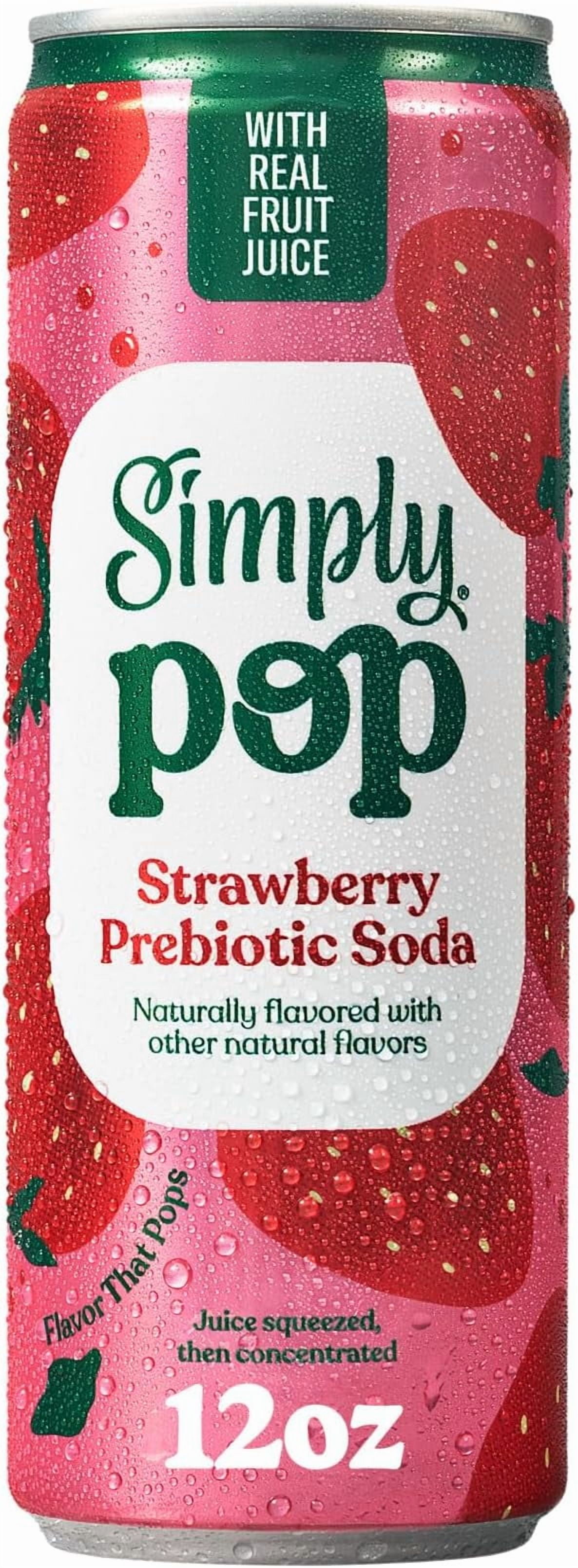 Pack of 2 Simply Pop, Strawberry Prebiotic Soda, 12 Fl Oz - Walmart.com