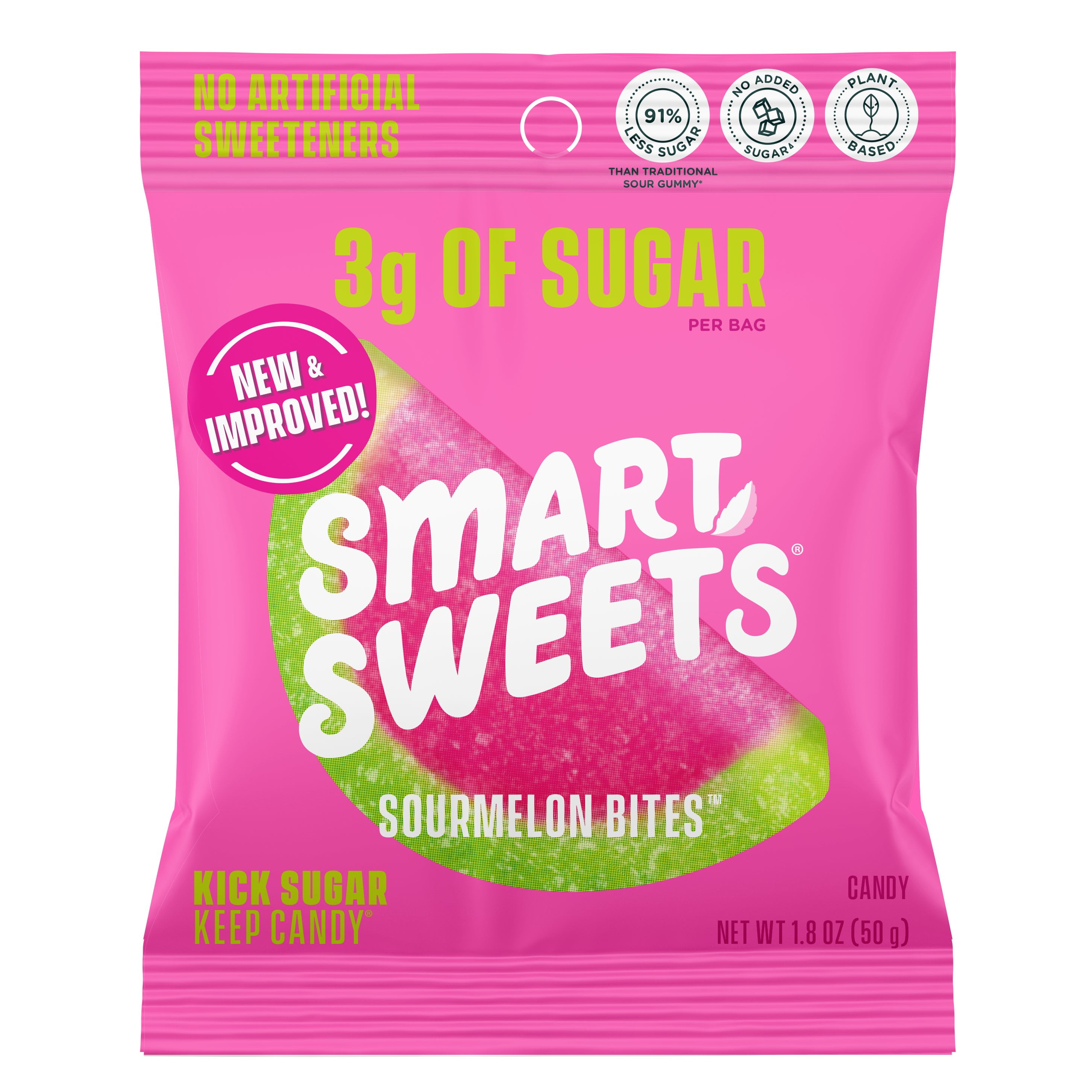 Pack of 2 SmartSweets Sourmelon Bites Candy, 1.8 oz (Package May Vary ...