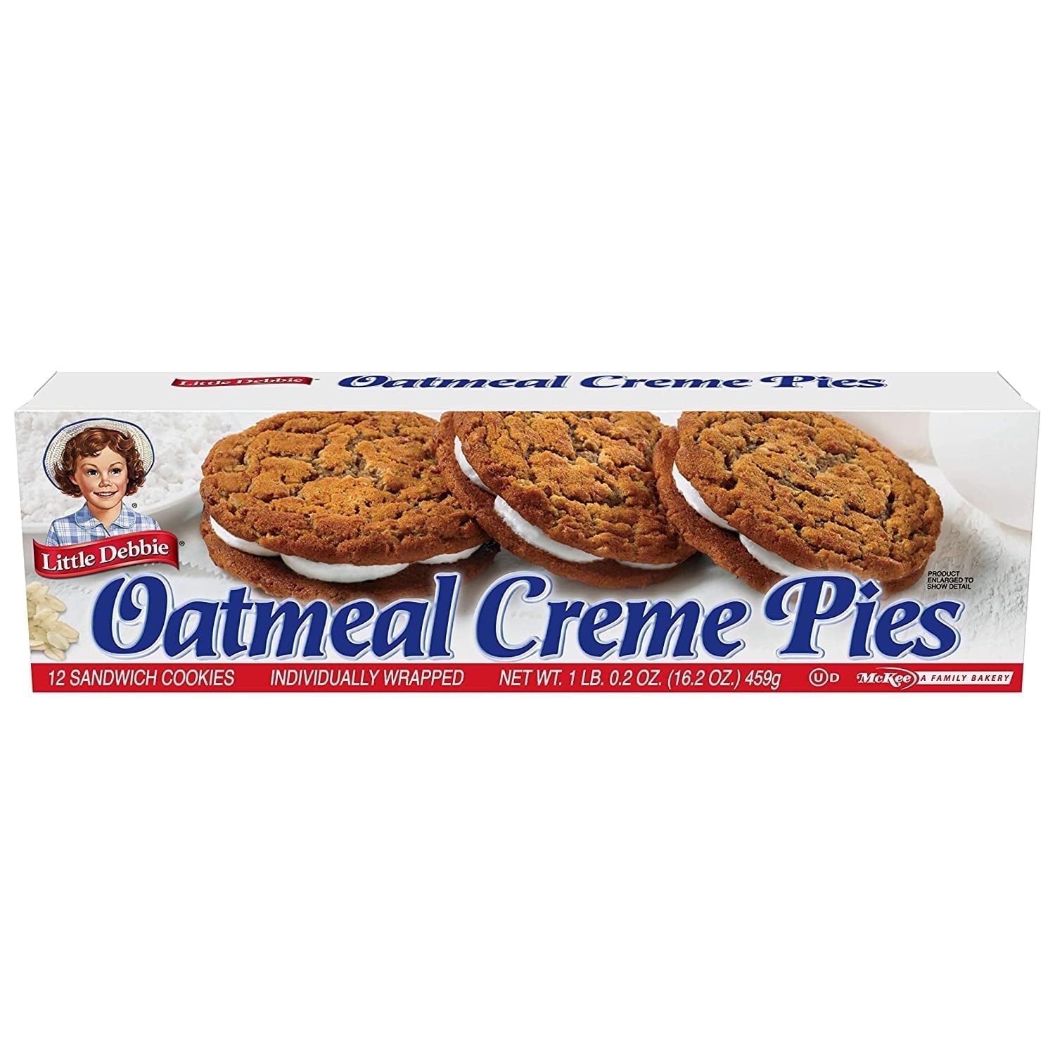 Little Debbie Oatmeal Creme Pies, Pack of 2 Family Packs, 12 Sandwich ...