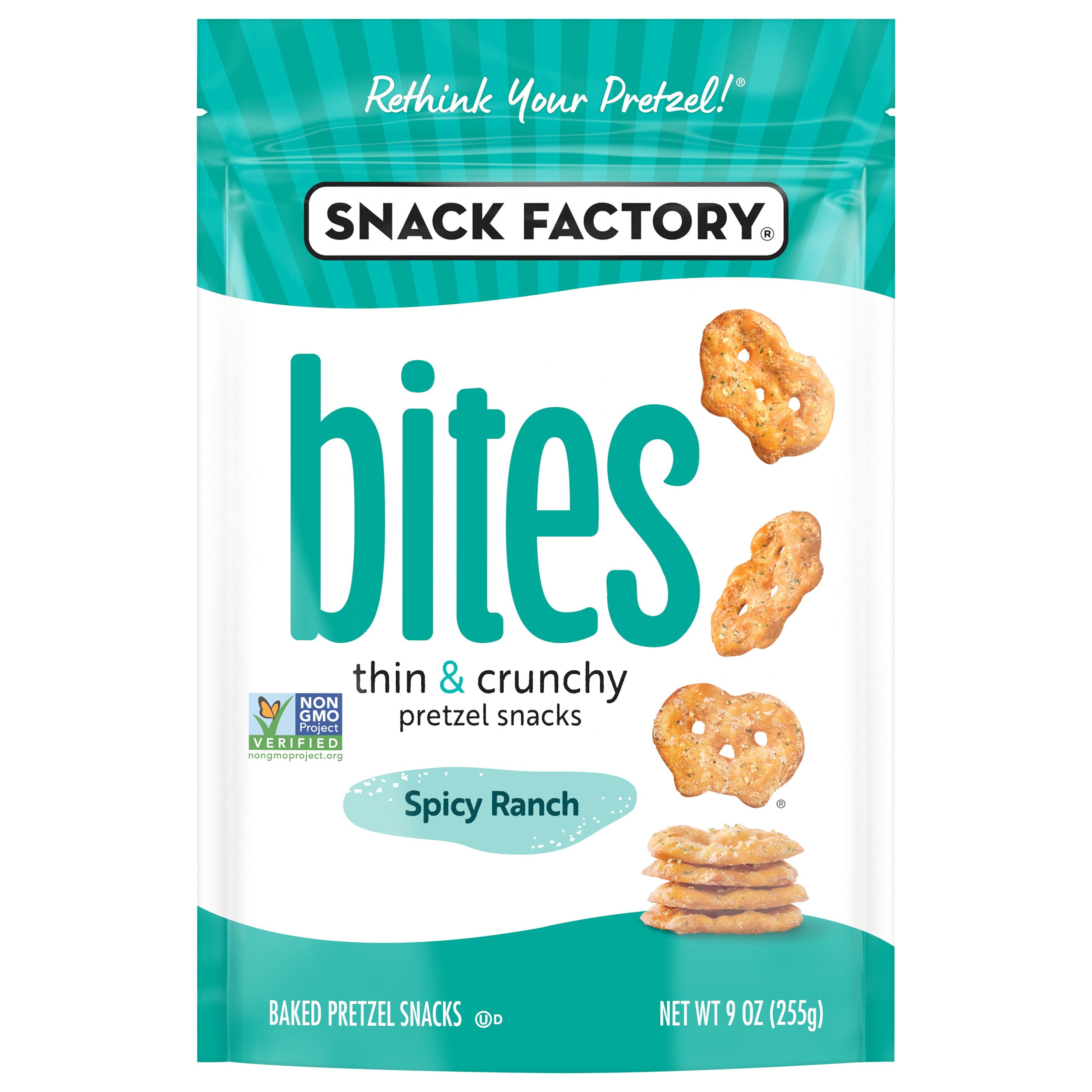 Pack of 2 Snack Factory Bites Baked Pretzel Snacks - Spicy Ranch, 9 oz ...