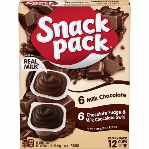 Pack of 2 - Snack Pack Family Pack Milk Chocolate And Chocolate Fudge ...