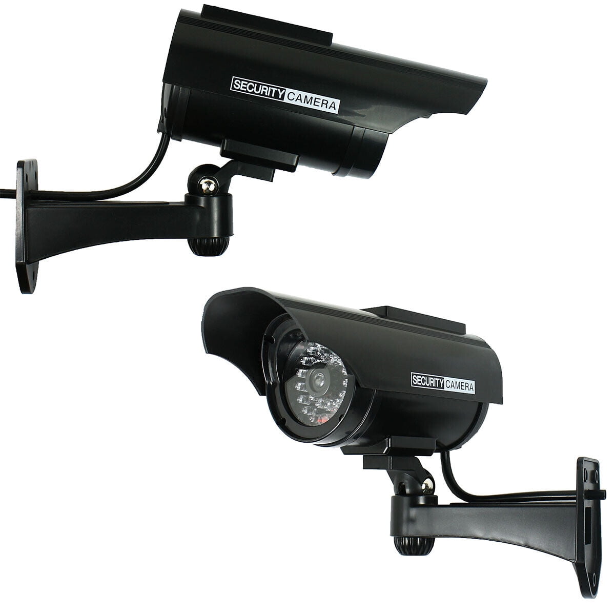 Pack of 2 Solar Powered Dummy Security Camera CCTV with LED Record ...