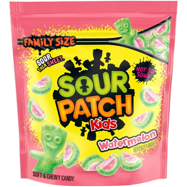 Pack of 2 - Sour Patch Kids Watermelon Soft & Chewy Candy, Family Size, Bulk Candy, 1.8 Lb ...