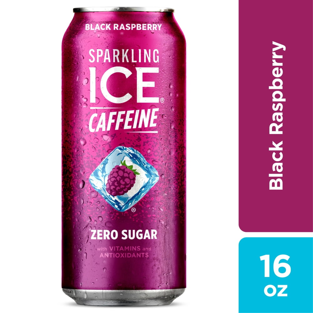 Pack of 2 Sparkling Ice Caffeinated Black Raspberry Flavored Sparkling Water Can, 16 fl oz ...