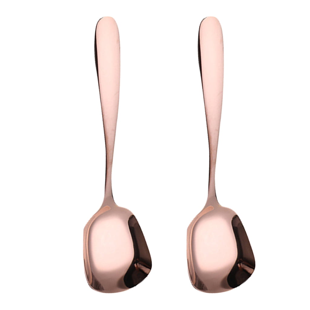 Pack of 2 Square Head Stainless Steel Spoon Produced For Easy Cleaning ...