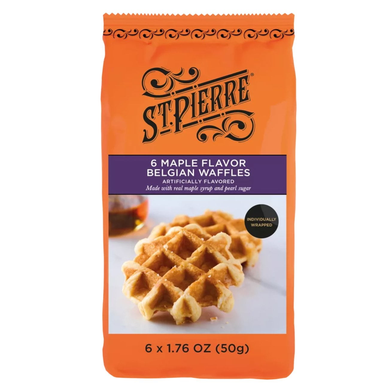 Pack of 2 St. Pierre Maple-Flavored Belgian Waffles, 6 ct (Package May ...