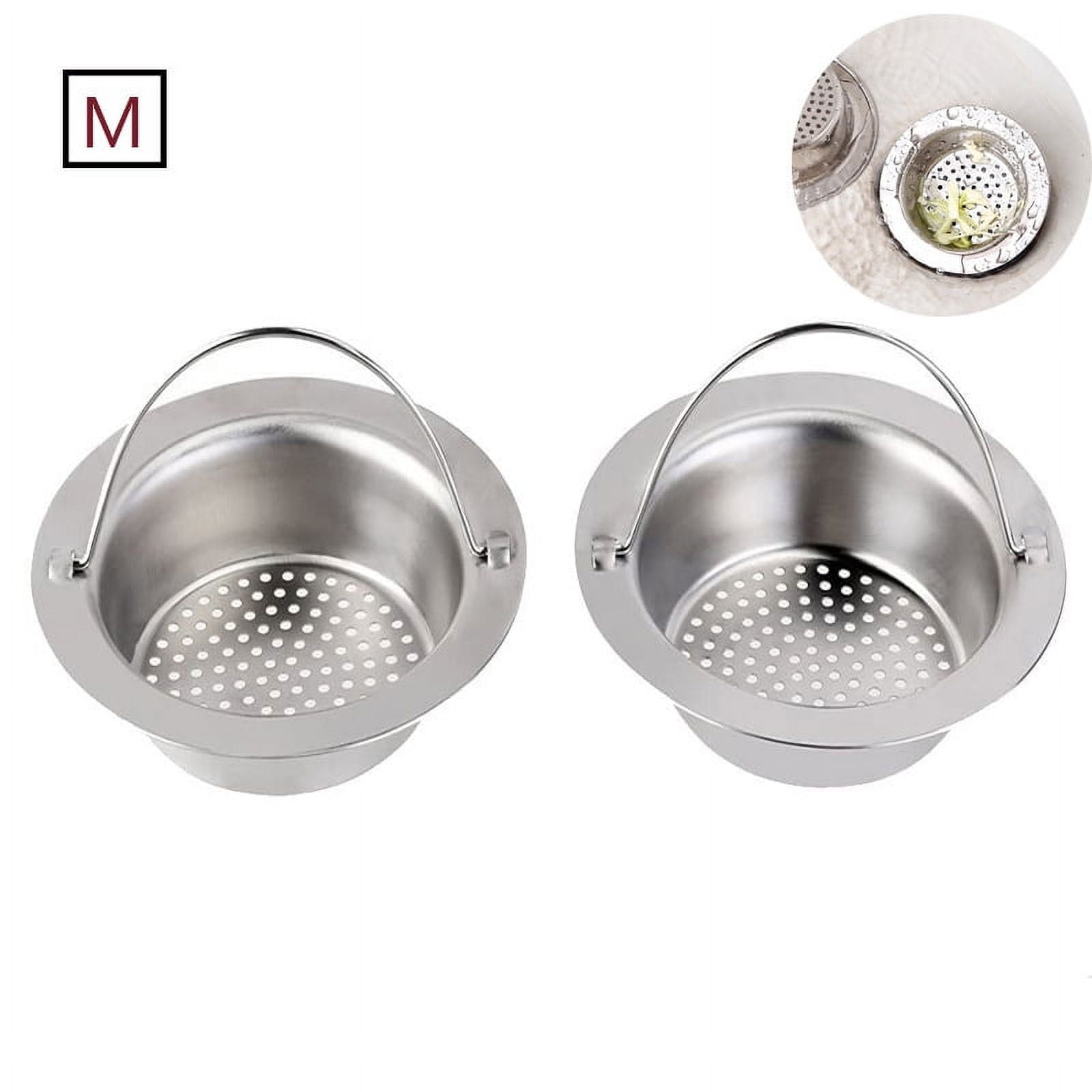 Pack of 2 Stainless Steel Portable Kitchen Sink Strainer Drain Strainer ...