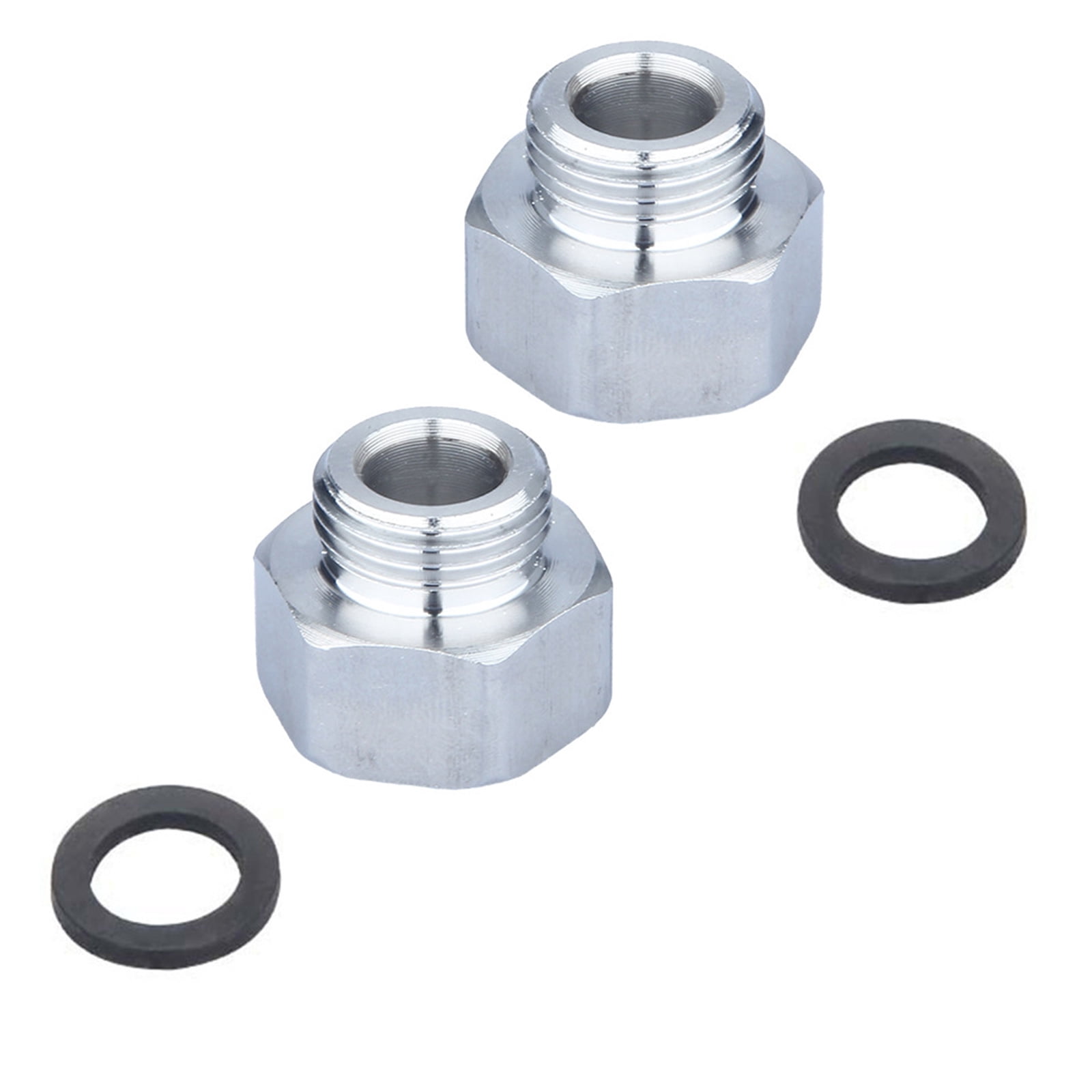 Pack of 2 Stainless Steel Water Pipes Adapters G1/2 Female to G3/8 Male ...