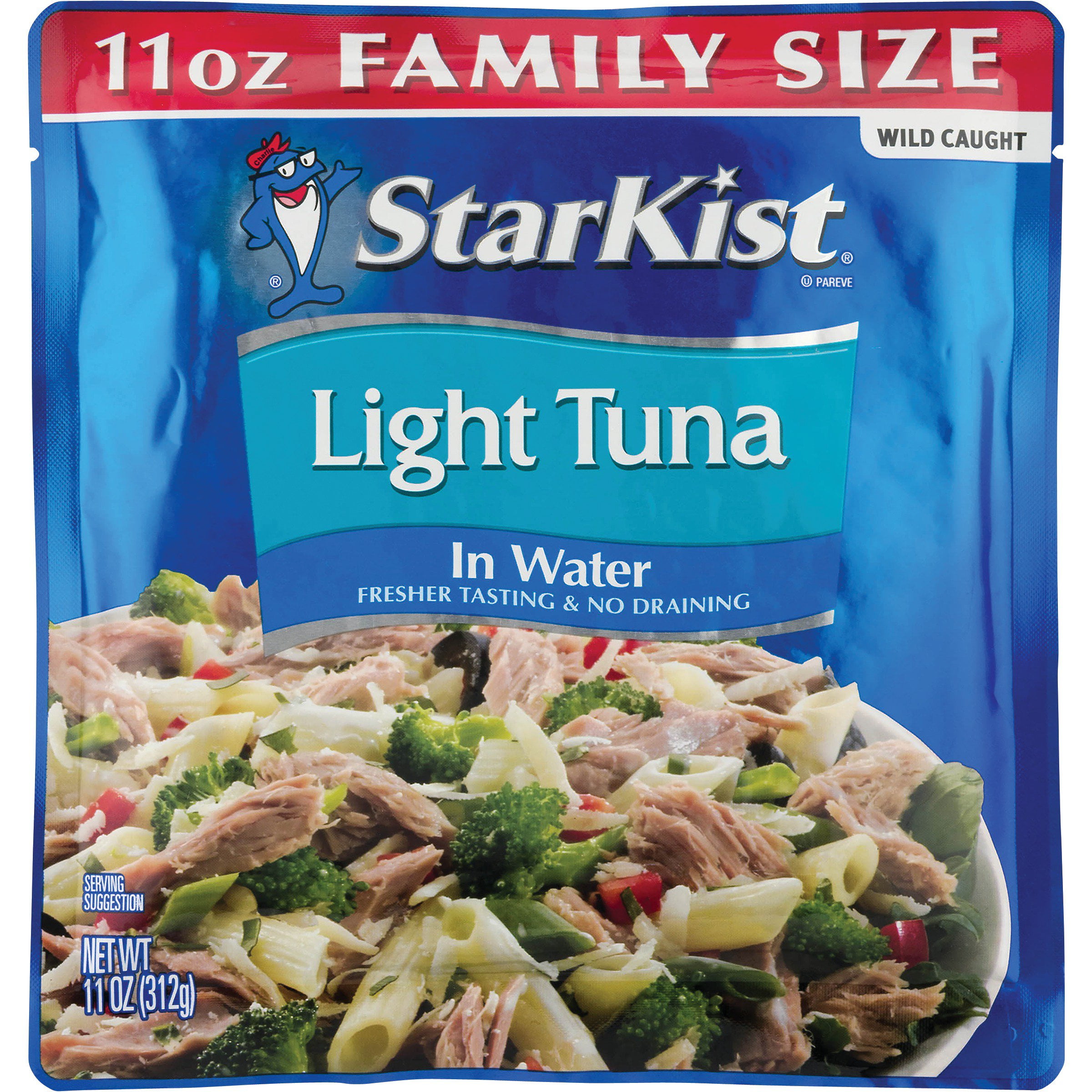 Pack of 2 StarKist Light Tuna in Water Pouch Family Size, 11 oz ...