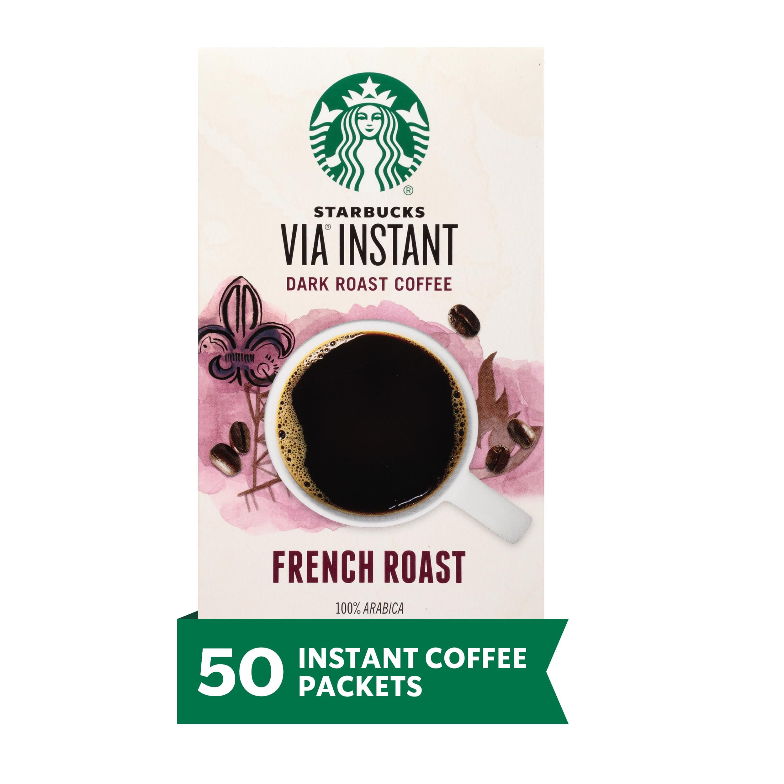 Pack of 2 - Starbucks Via Instant Coffee, Dark Roast Coffee, French ...