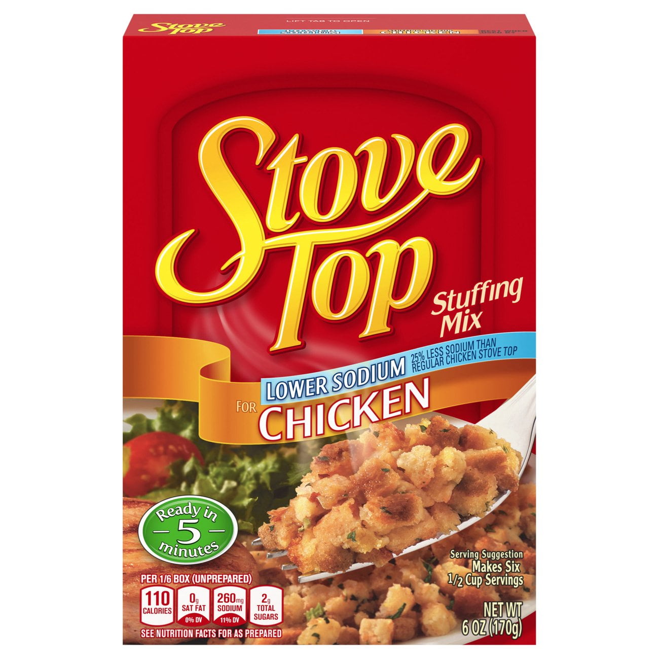 Pack of 2 Stove Top Lower Sodium Chicken Stuffing Cubes Mix, 6 oz ...