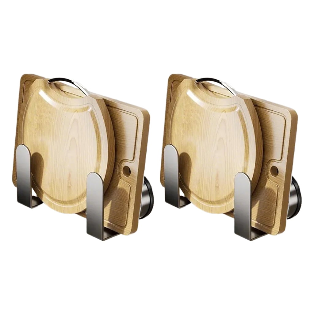 Pack of 2 Strong Adhesive Pot Lid Holders for Wall Mounting In Kitchens ...