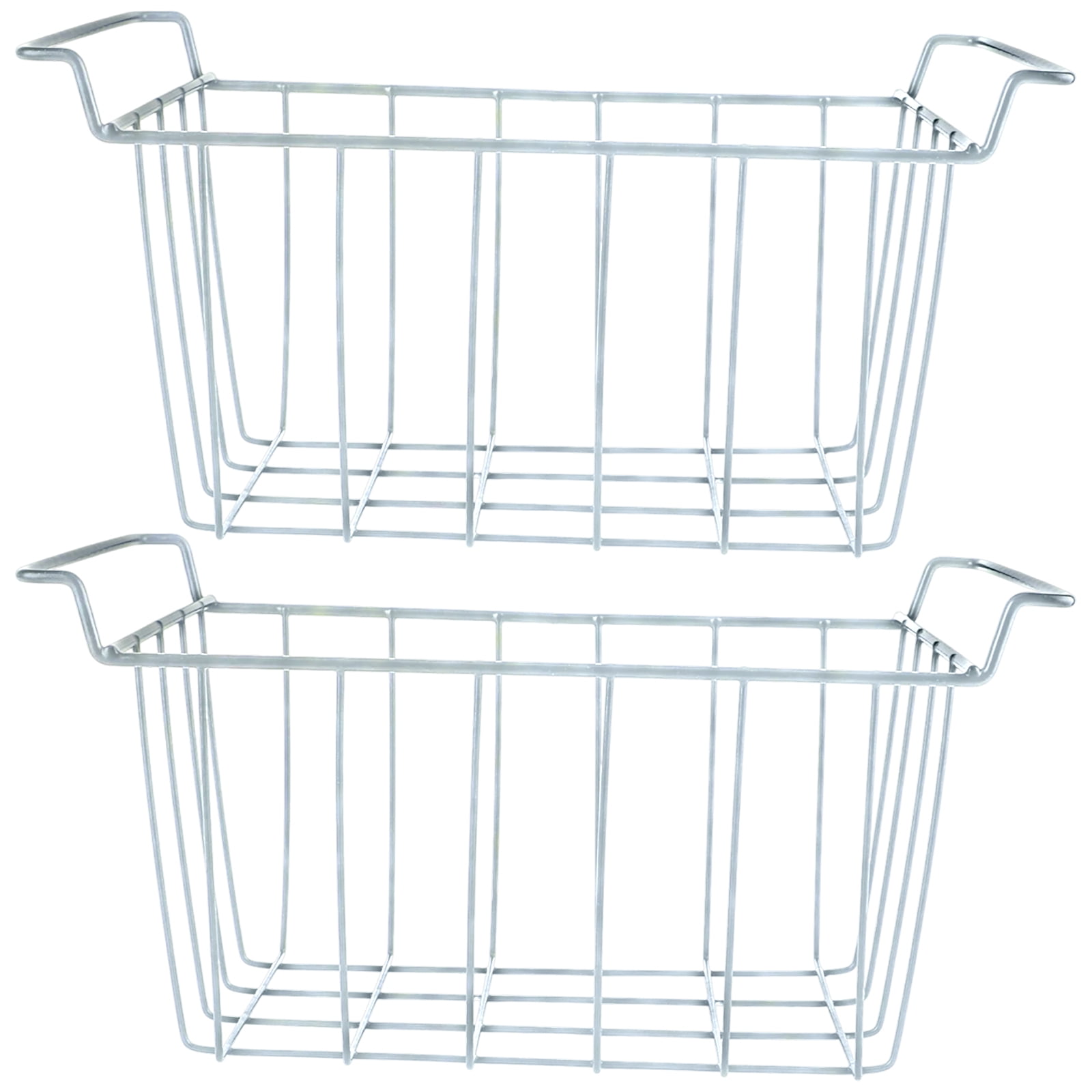 Pack of 2 Sturdy Freezer Baskets Metal Wire Storage Organizers For ...