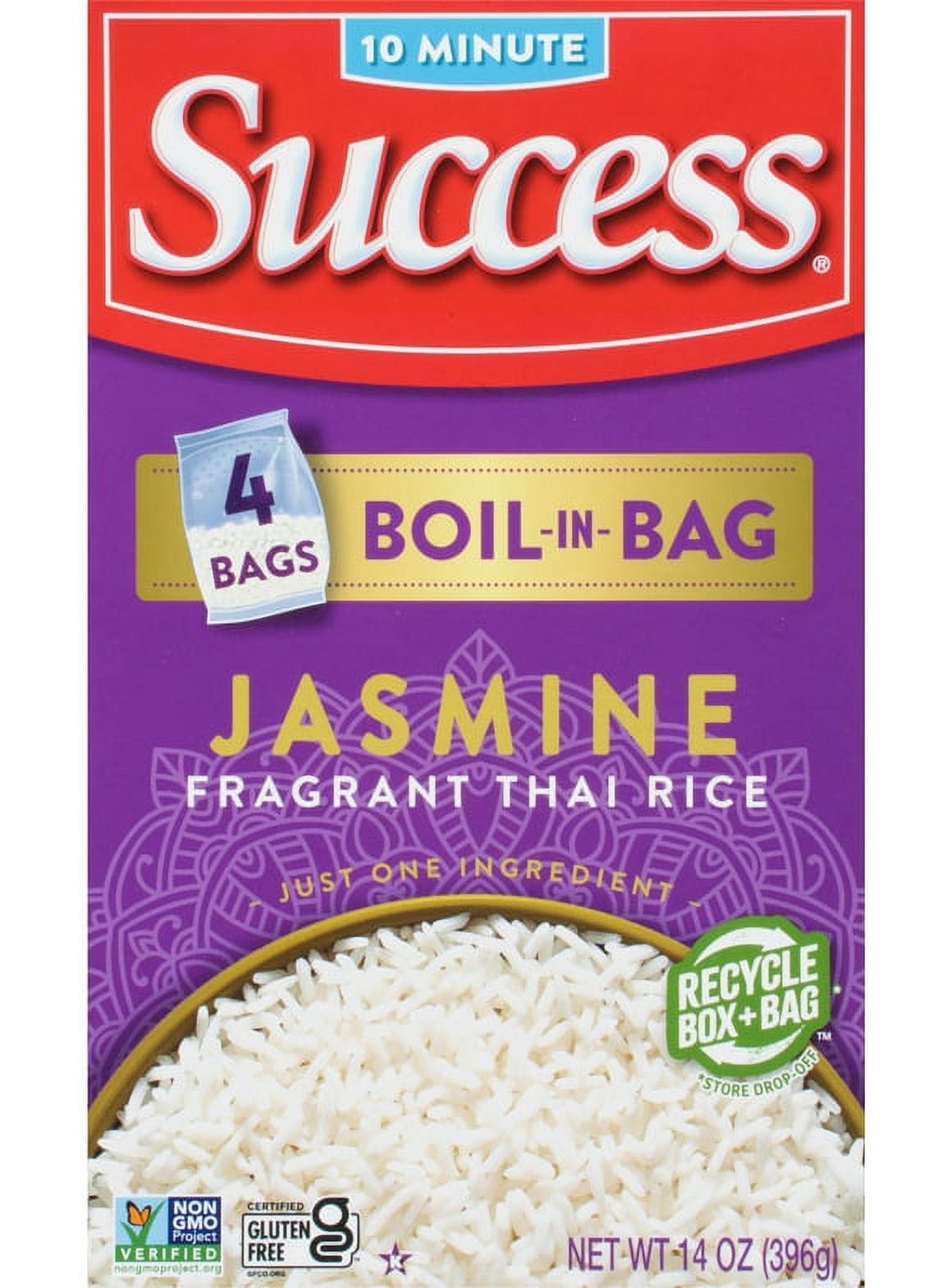 Pack of 2 Success Boil-in-Bag Rice, Aromatic Jasmine Rice, 14 oz, 4 ...