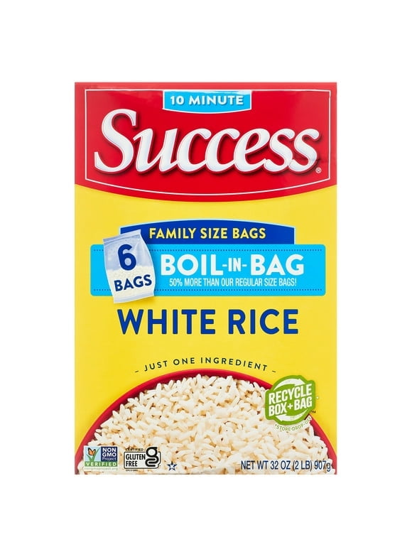 Pack of 2 Success Boil-in-Bag Rice, Precooked Long Grain White Rice, 32 ...