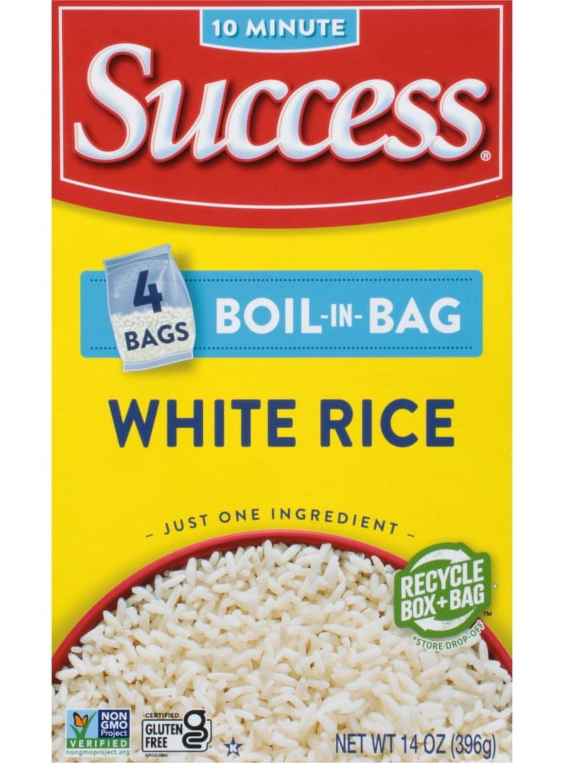 Pack of 2 Success Boil-in-Bag Rice, Precooked White Rice, 14 oz, 4 Bags ...