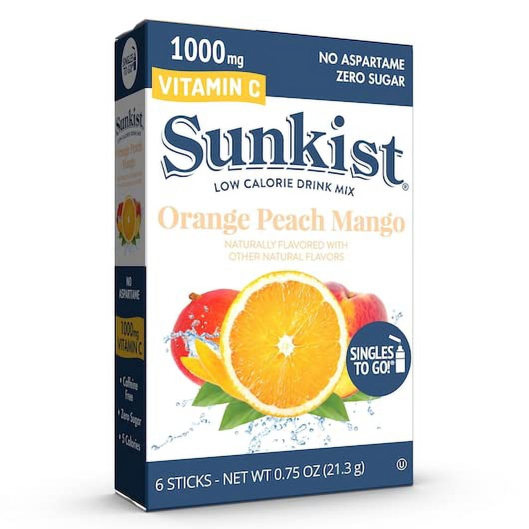 Pack of 2 - Sunkist Orange Peach Mango Singles To Go | 6 Boxes - 36 ...