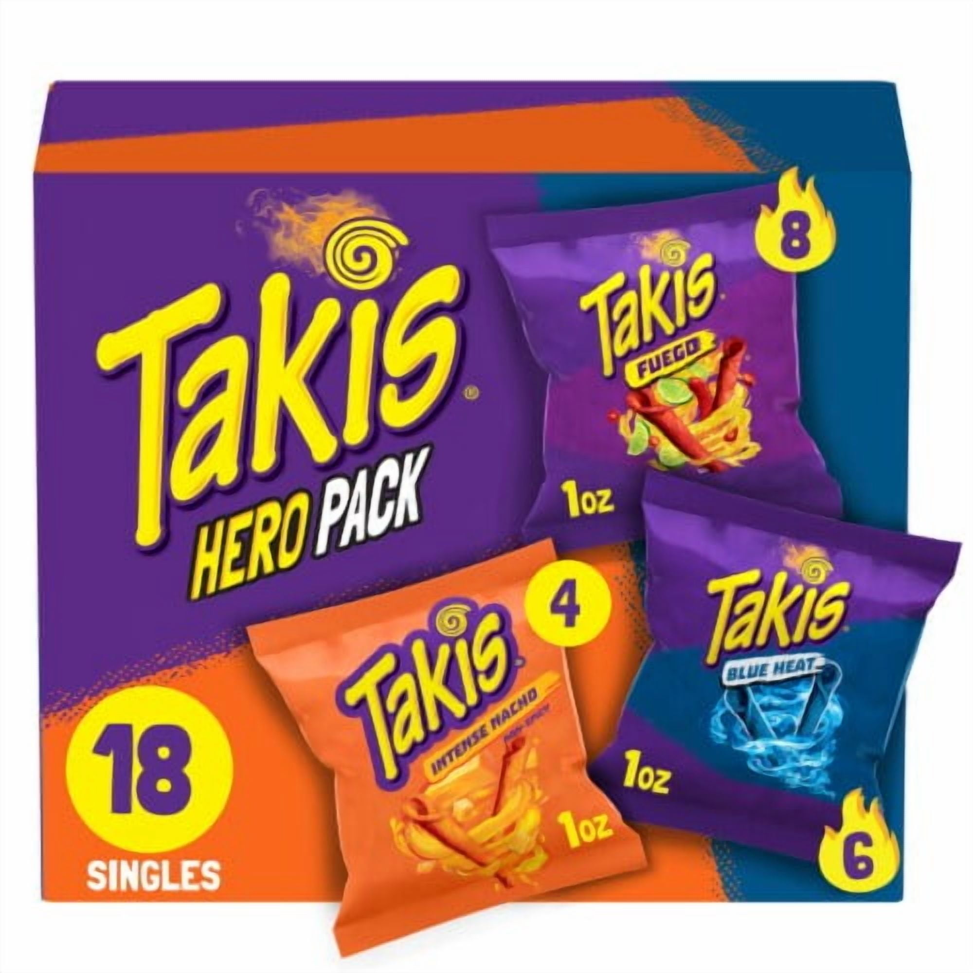Pack of 2 - Takis Hero Assorted Rolled Tortilla Chips 18 pc / 1 oz ...