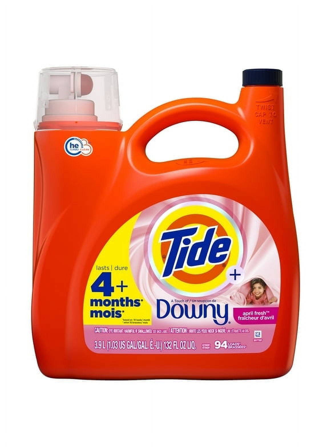 Pack of 2 Tide Plus a Touch of Downy Liquid Laundry Detergent, April ...