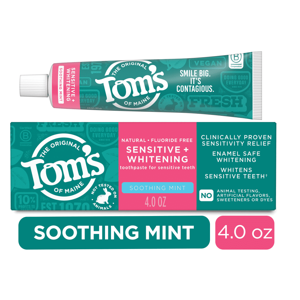 Pack of 2 Toms of Maine Whitening Toothpaste Fluoride Free and ...