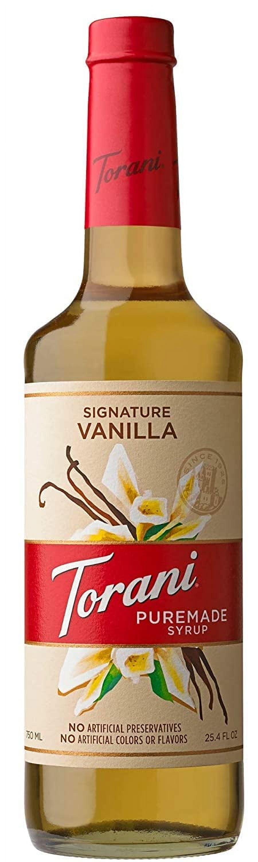 Pack of 2 - Torani Puremade Syrup, Signature Vanilla Flavor, Glass ...