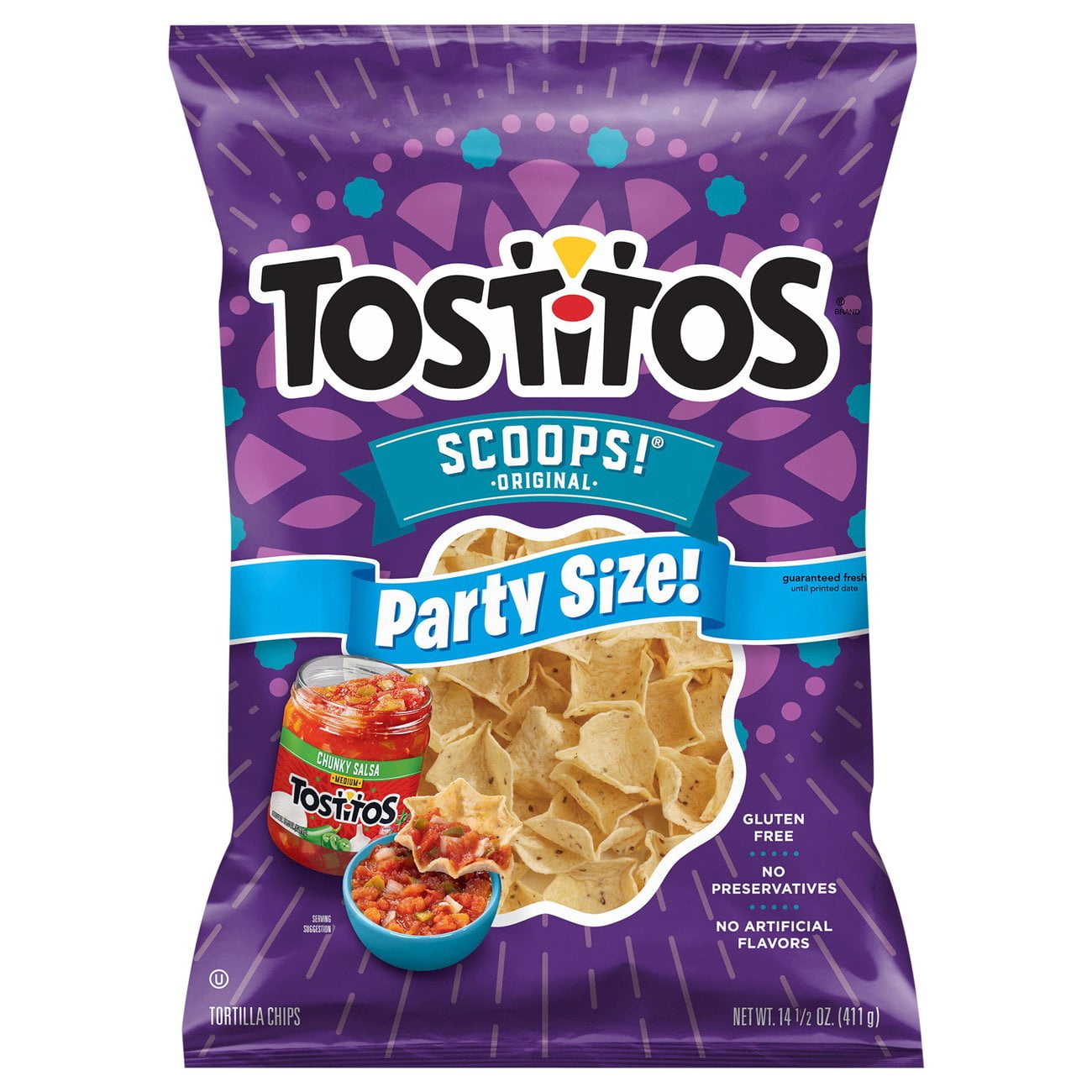 Pack of 2 Tostitos Scoops! Tortilla Chips - Party Size, 14.5 oz ...