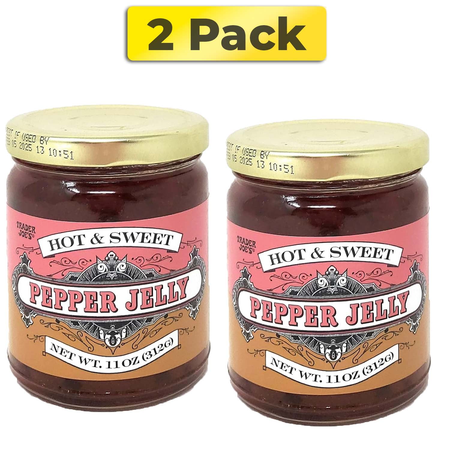 Pack of 2 Trader Joe's Hot & Sweet Pepper Jelly - Flavorful Spread, 11 ...