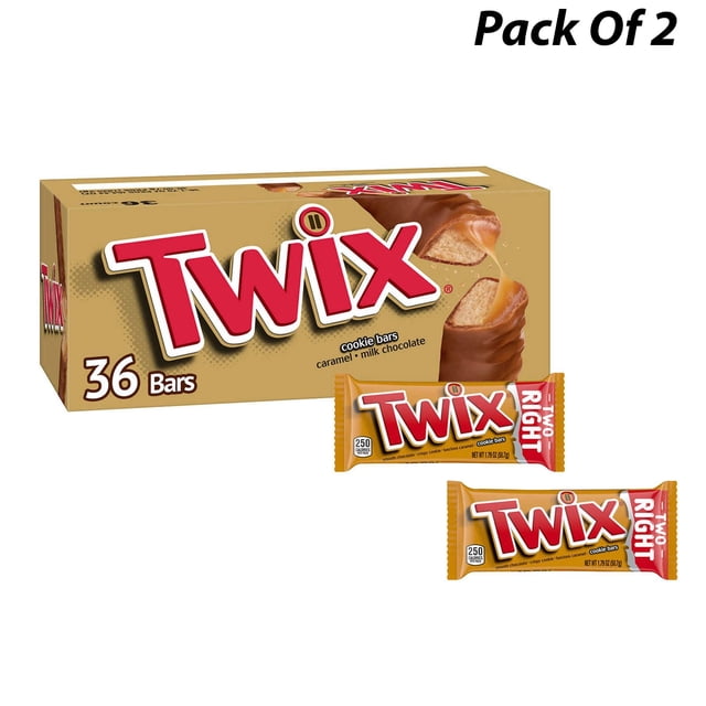 Pack of 2 Twix Cookie Bars Full Size Caramel Milk Chocolate | 1.79 OZ ...